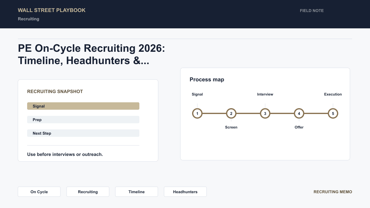 PE On-Cycle Recruiting 2026: Exact Dates, Headhunters & What to Expect ...